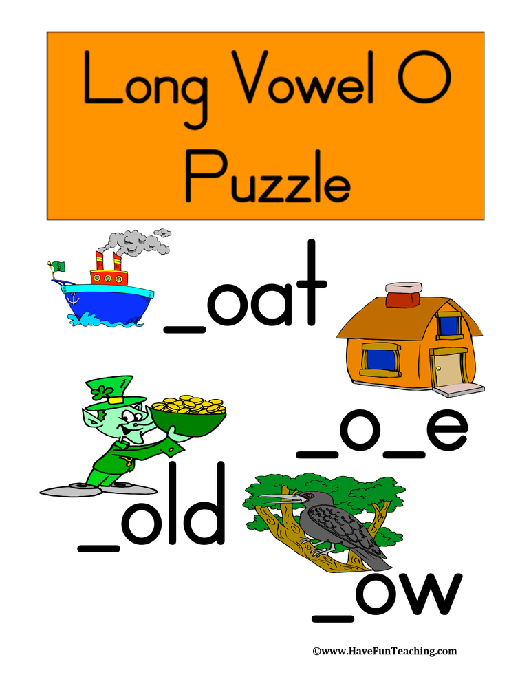Long Vowel O Puzzle by Teach Simple