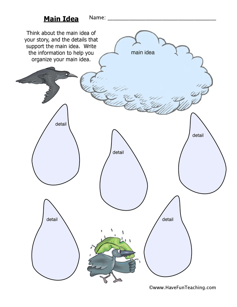 Main Idea Cloud Graphic Organizer by Teach Simple