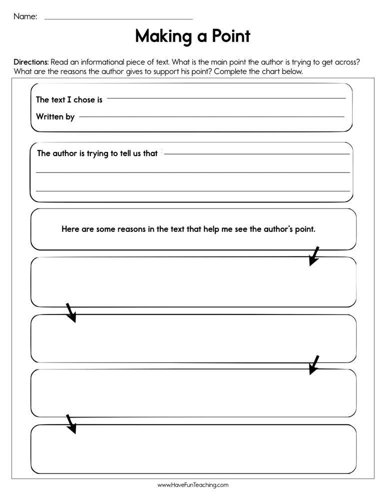 Making a Point Worksheet by Teach Simple