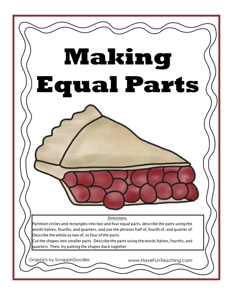 Making Equal Parts Fractions Activity by Teach Simple