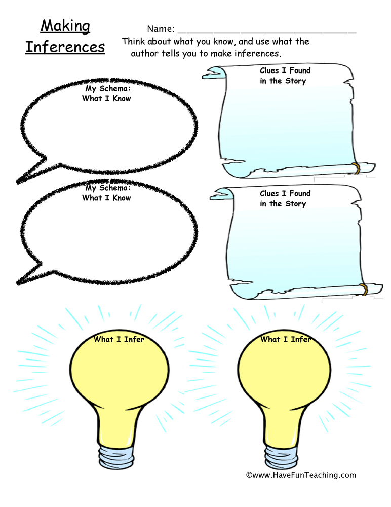 Making Inferences Record Worksheet by Teach Simple