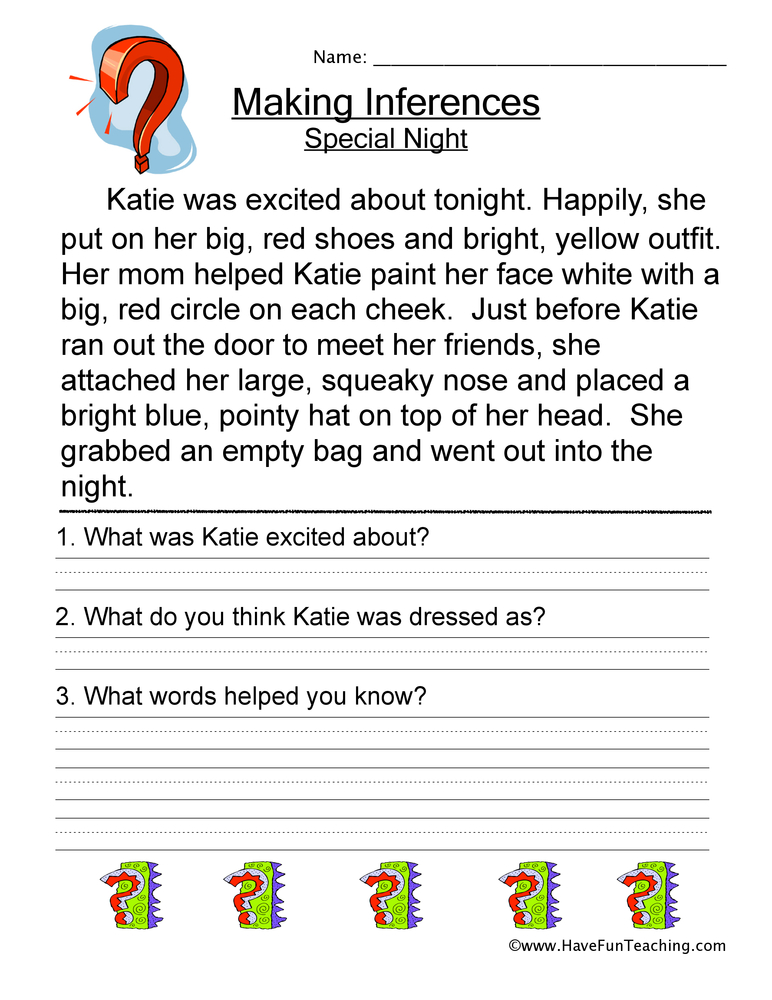Making Inferences Worksheet