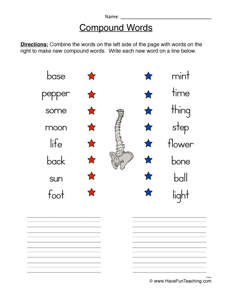 Match And List Compound Words Worksheet By Teach Simple Match And List Compound Words Worksheet By Teach Simple