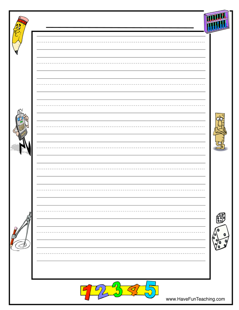 Math Writing Paper by Teach Simple