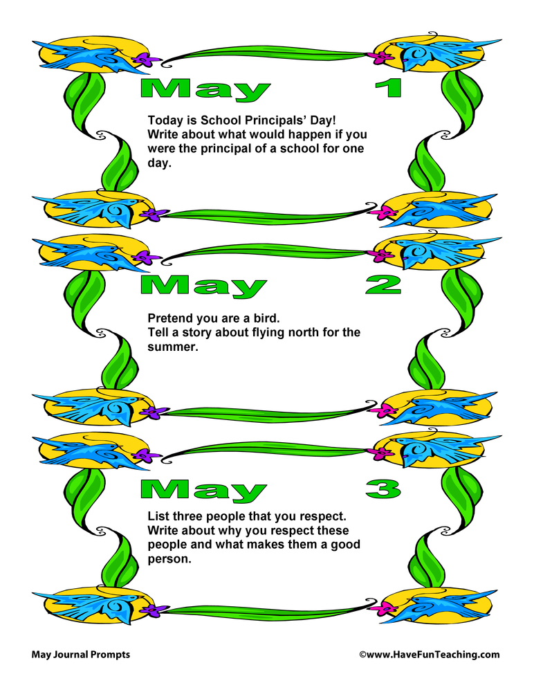 May Daily Journal Prompts by Teach Simple