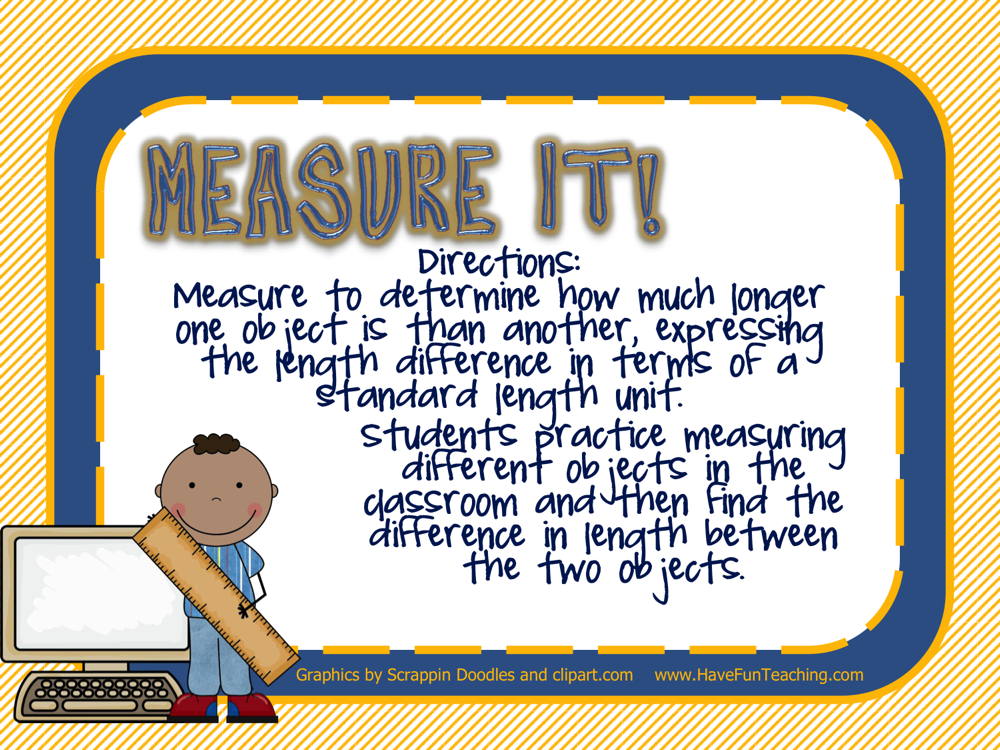 Measure it Comparing Lengths Activity by Teach Simple