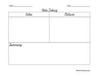 Note Taking Worksheet by Teach Simple