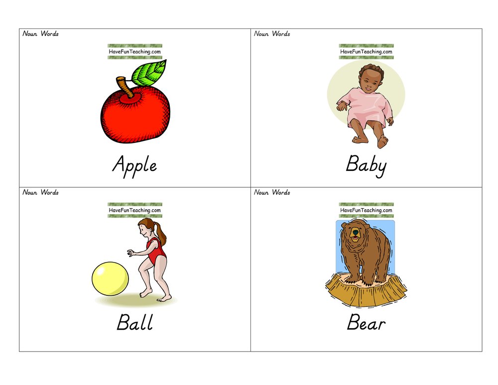 Noun Flash Cards by Teach Simple