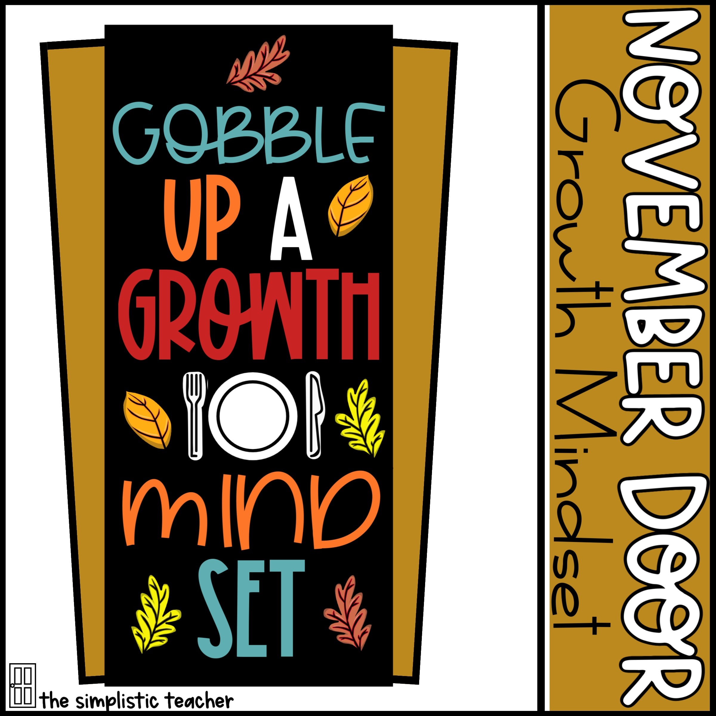 November Door Set: Gobble Up a Growth Mindset by Teach Simple