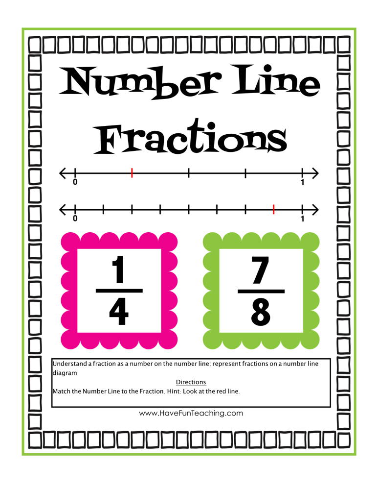 Number Line Fractions Activity by Teach Simple