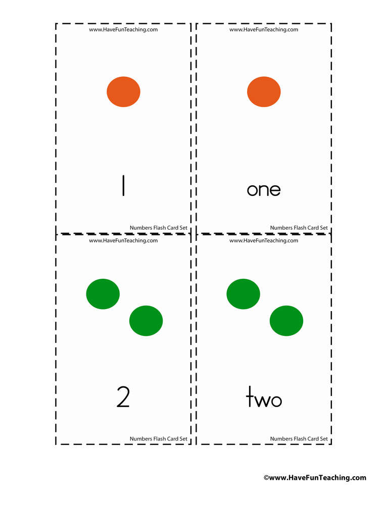 Numbers 0 to 20 Flash Cards by Teach Simple