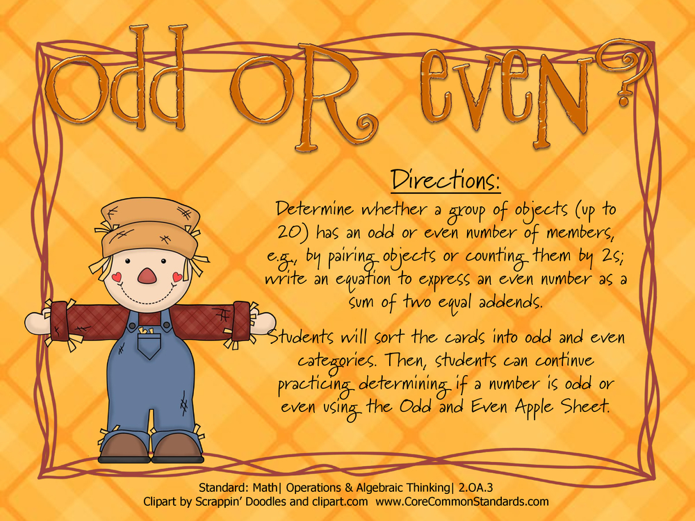 Odd or Even to 20 Activity by Teach Simple