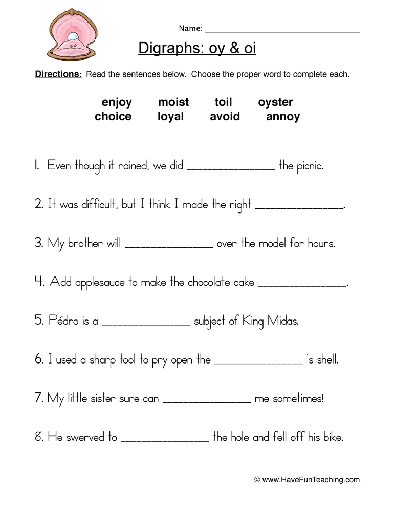 OI OY Digraphs Worksheet By Teach Simple OI OY Digraphs Worksheet By Teach Simple