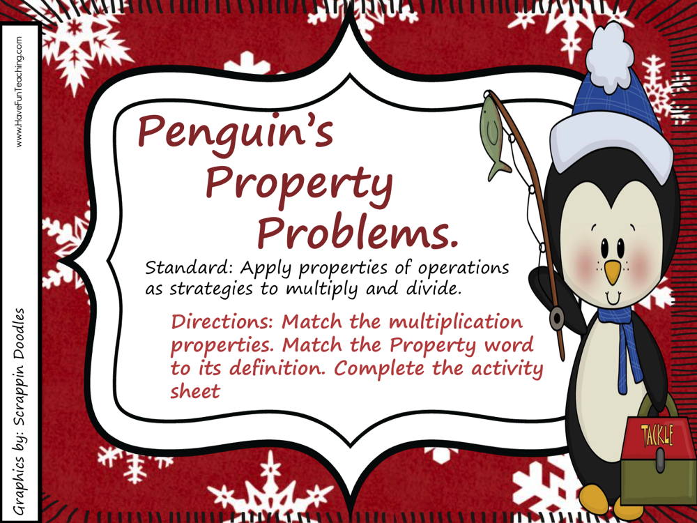 Penguins Multiplication Division Properties Activity by Teach Simple