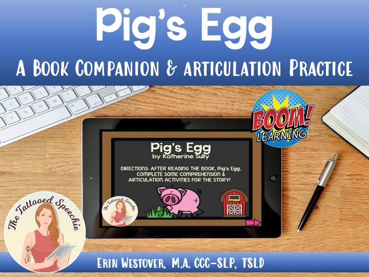 Pig's Egg Book Companion & Articulation Drill - BOOM Cards by Teach Simple