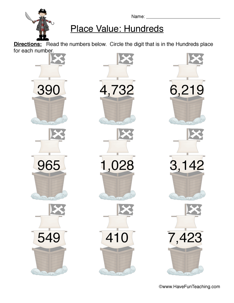 Place Value Hundreds Worksheet by Teach Simple