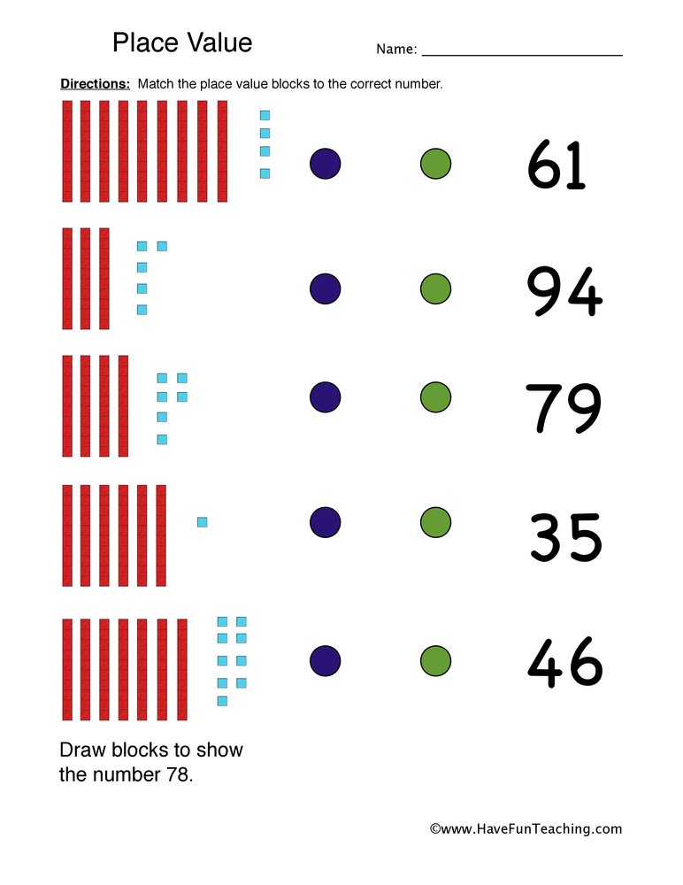 Place Value Worksheet by Teach Simple