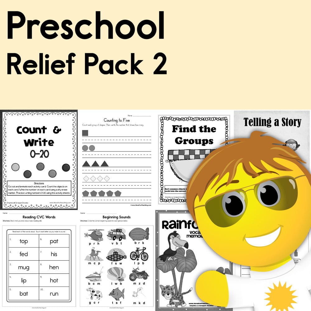 Preschool Coronavirus Relief Pack 2 by Teach Simple