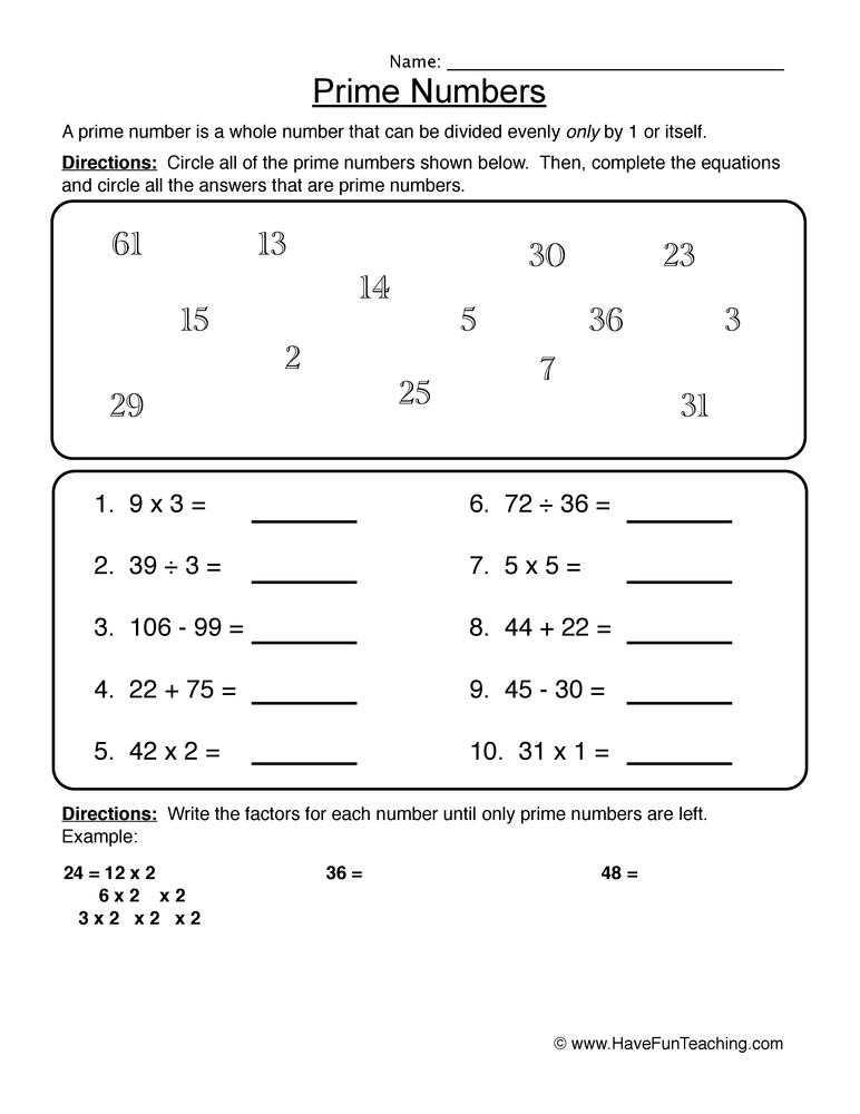 Prime Numbers Worksheet By Teach Simple Prime Numbers Worksheet By Teach Simple