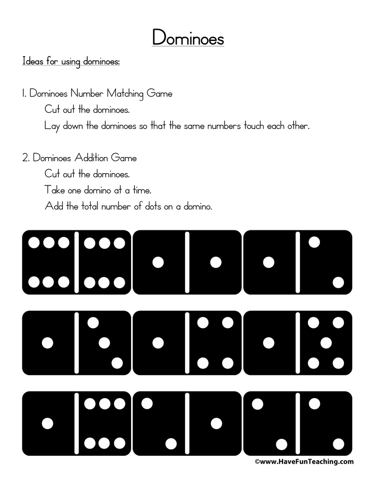 Printable Dominoes By Teach Simple Printable Dominoes By Teach Simple