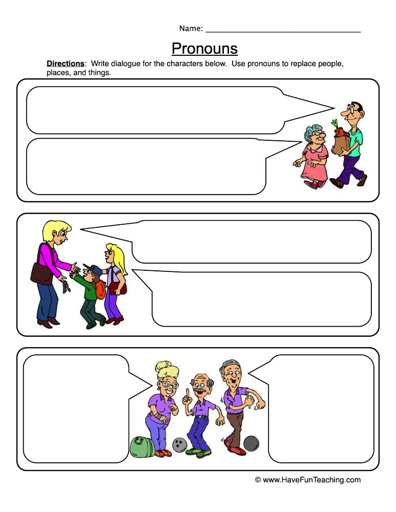 Pronouns Dialogue Worksheet By Teach Simple Pronouns Dialogue Worksheet By Teach Simple