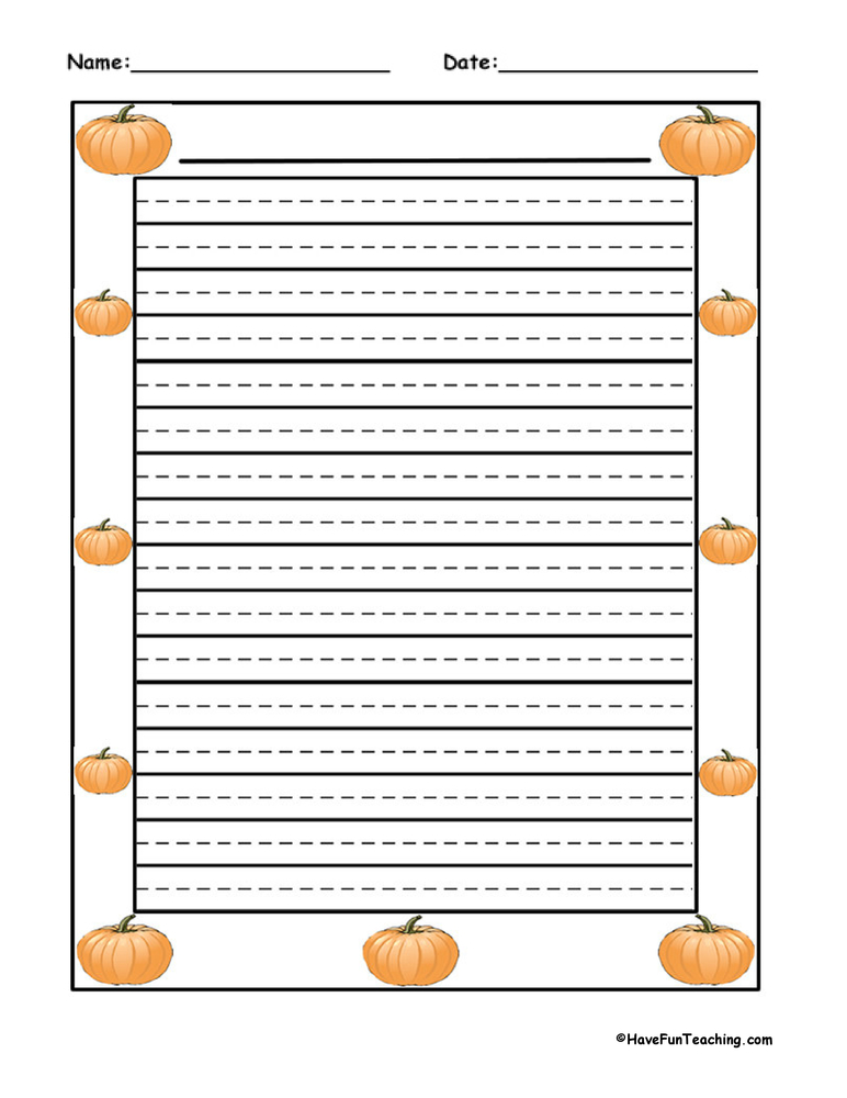 Pumpkin Writing Paper by Teach Simple