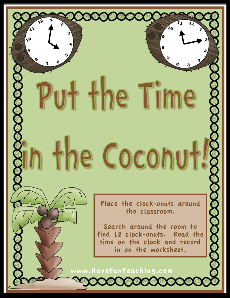 Put the Time in the Coconut Activity by Teach Simple