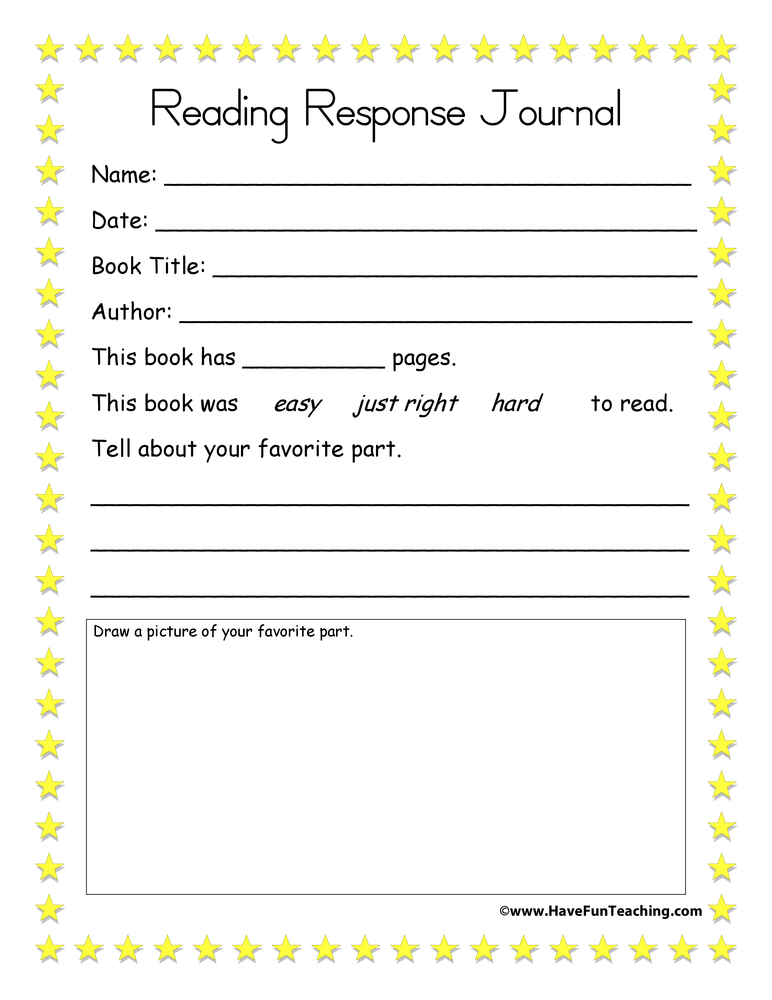 Reading Response Journal by Teach Simple