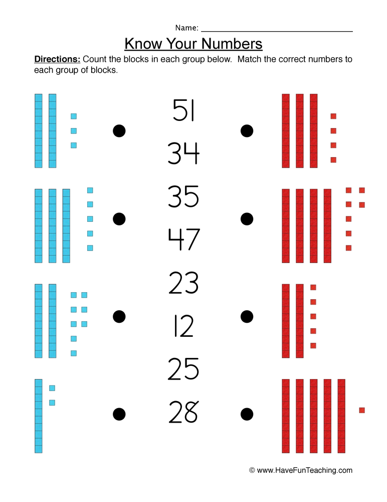 Recognizing Numbers Worksheet By Teach Simple