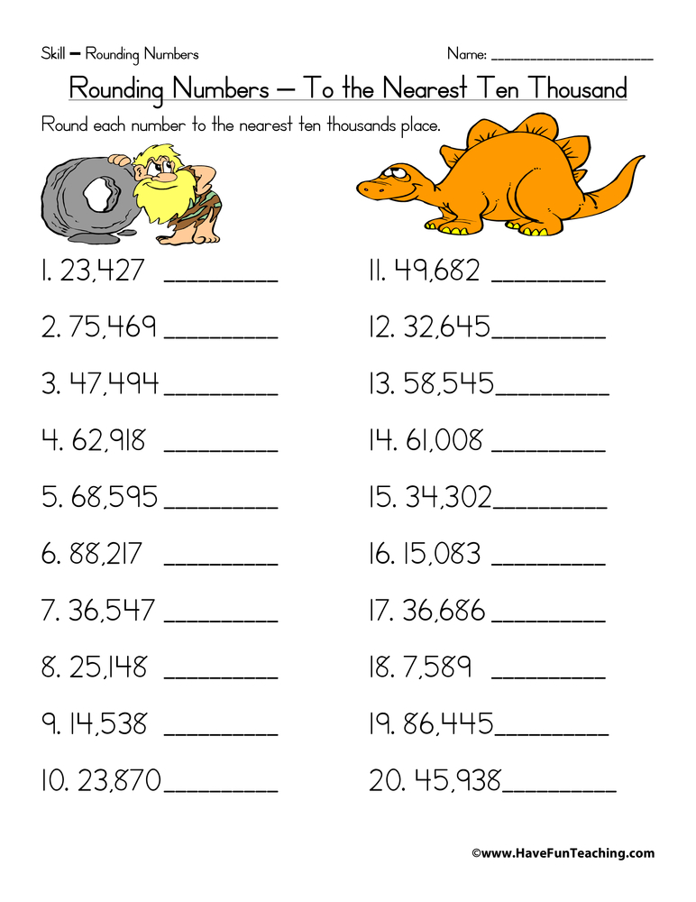 Rounding To The Nearest Ten Thousand Worksheet By Teach Simple
