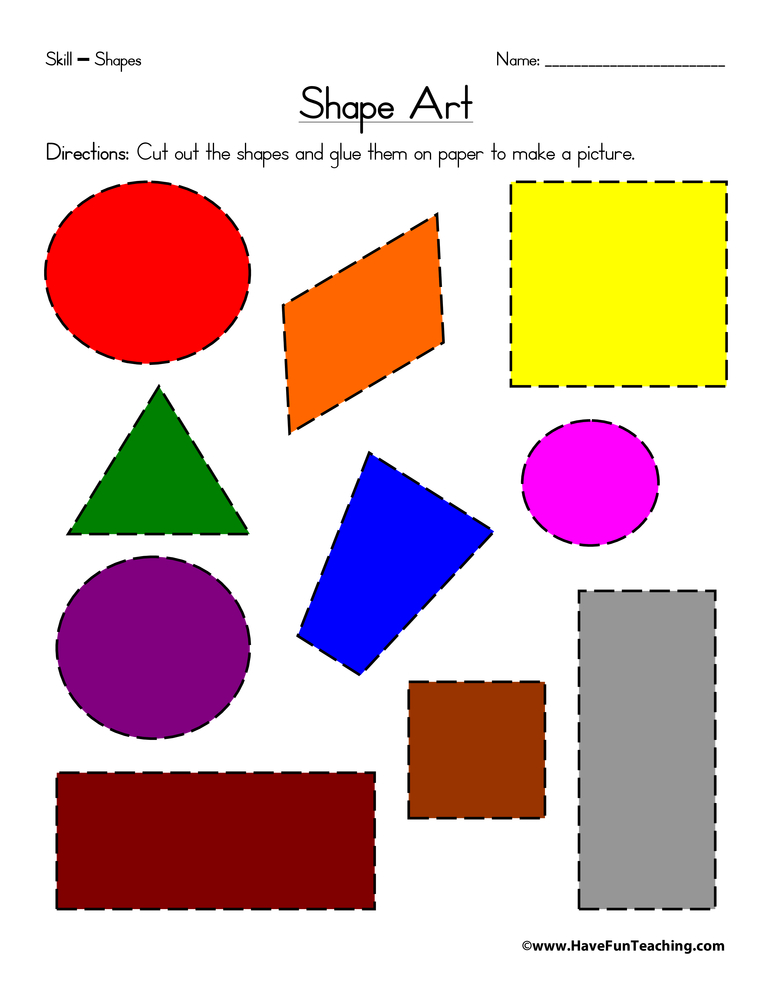 Shape Art Worksheet by Teach Simple