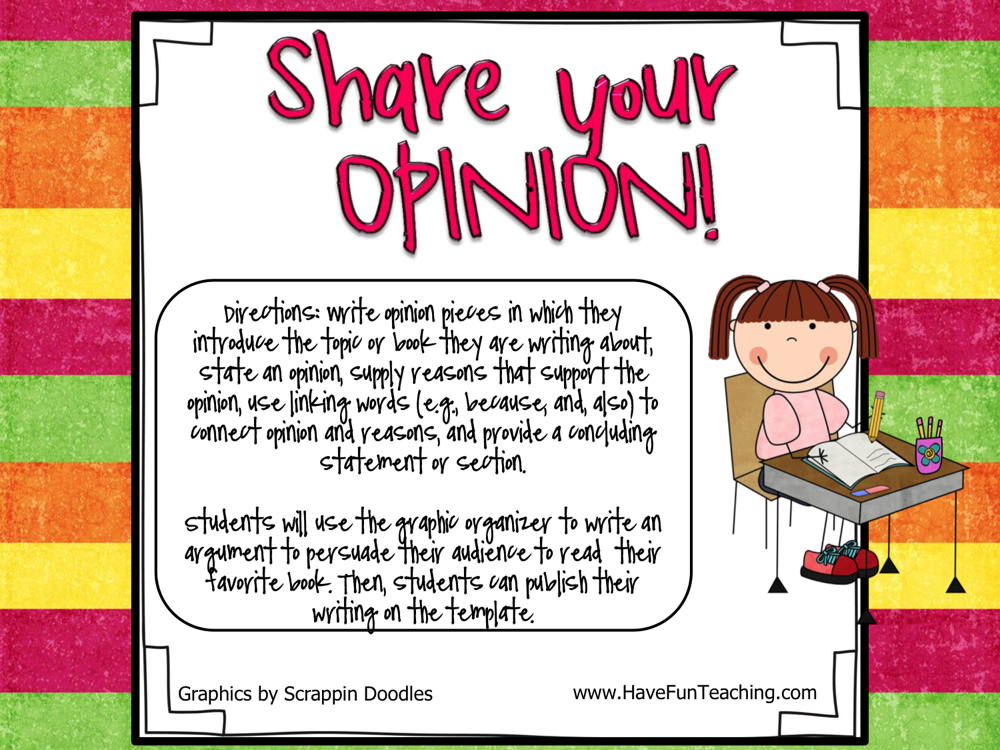 Share Your Opinion About Your Favorite Book Activity by Teach Simple