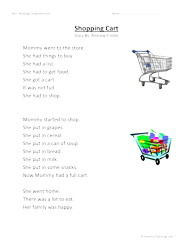 Shopping Cart Reading Comprehension Worksheet by Teach Simple