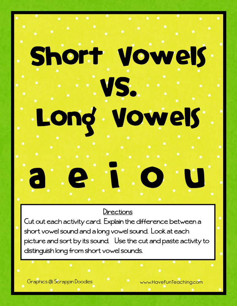 Short and Long Vowels Matching Activity by Teach Simple