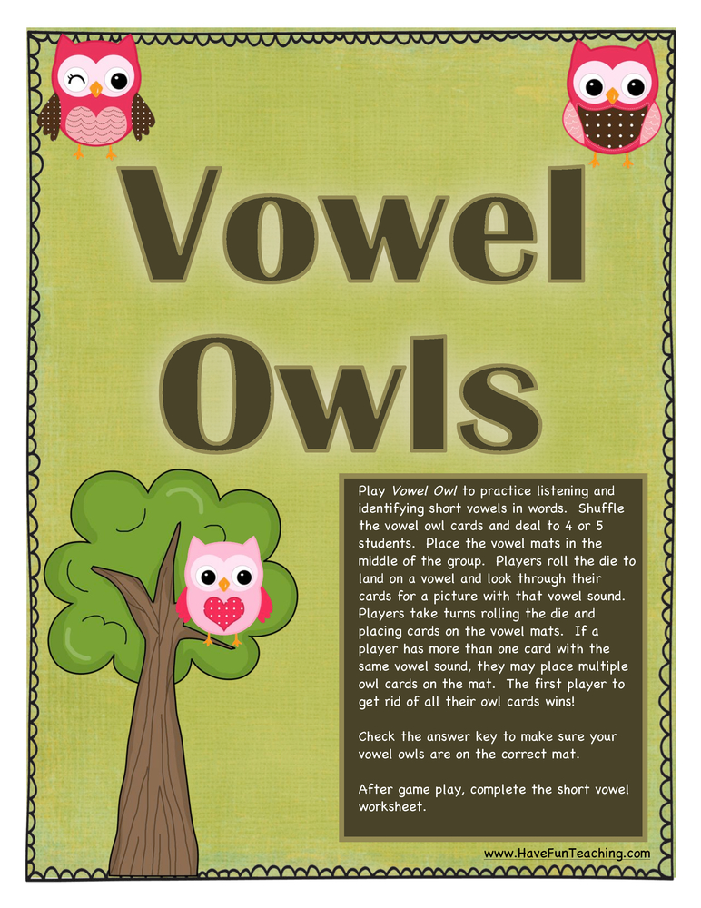 Short Vowel Activity by Teach Simple