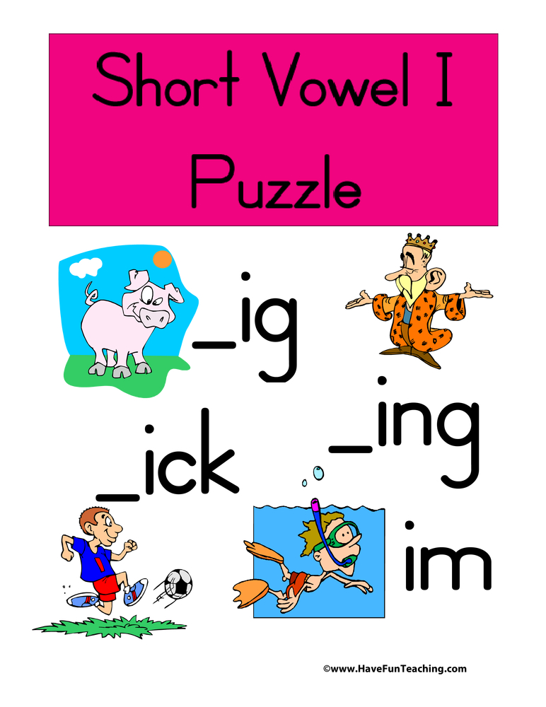 Short Vowel I Puzzle by Teach Simple