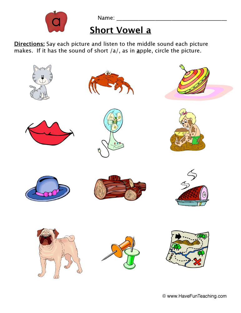 Short Vowel Sounds A Worksheet by Teach Simple