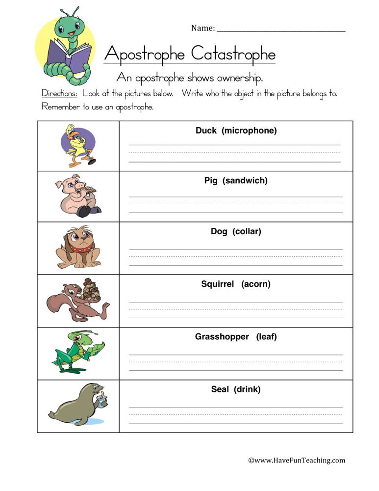 Showing Ownership Worksheet by Teach Simple