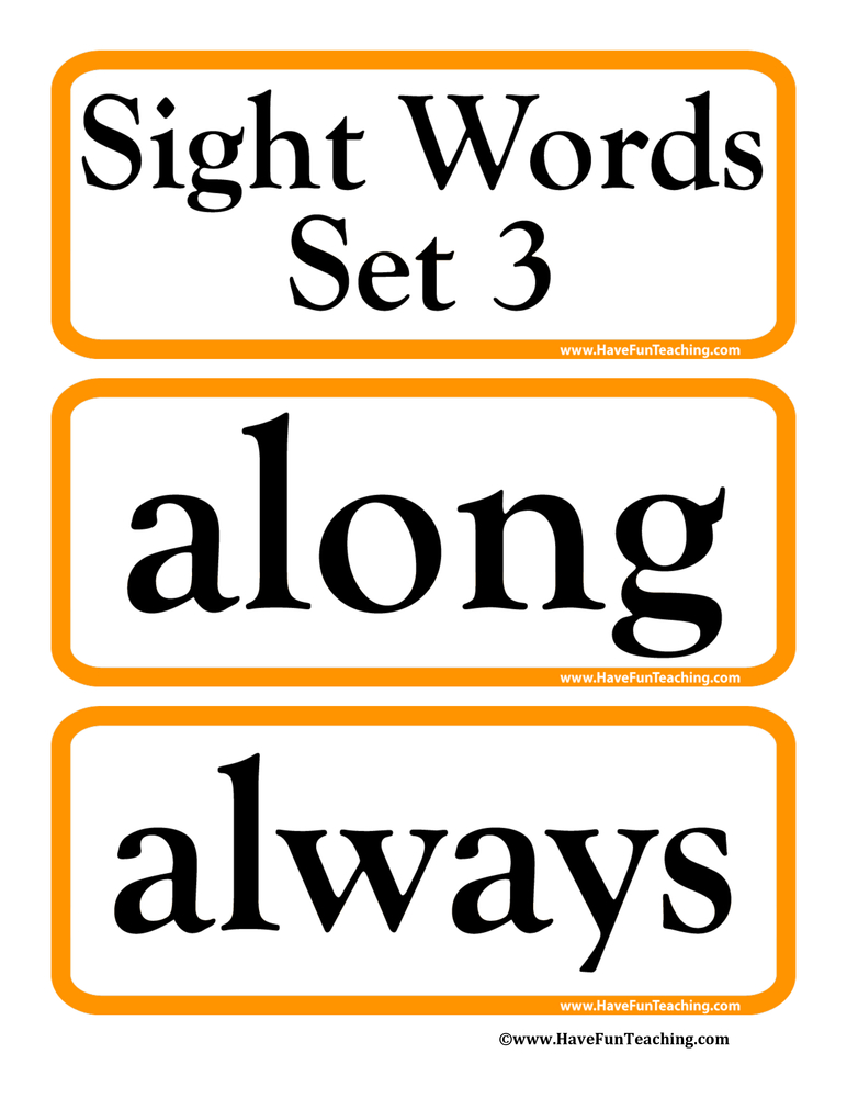 Sight Words Set 3 Flash Cards by Teach Simple