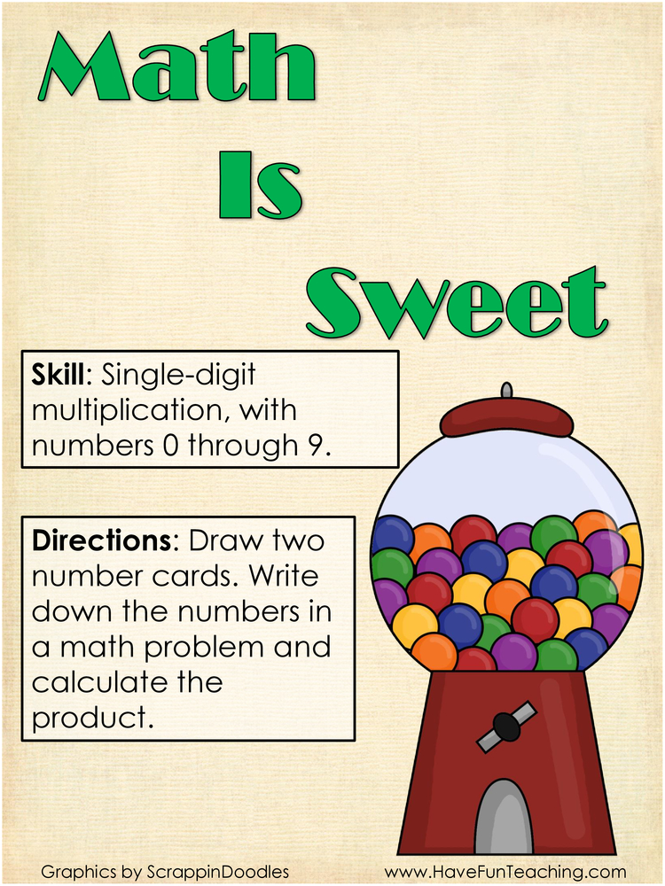 Single Digit Multiplication Activity by Teach Simple