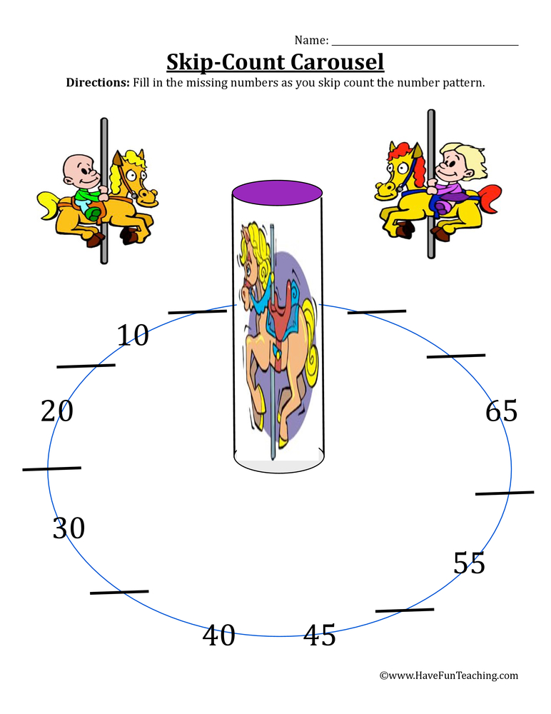 Skip Counting Carousel Worksheet by Teach Simple