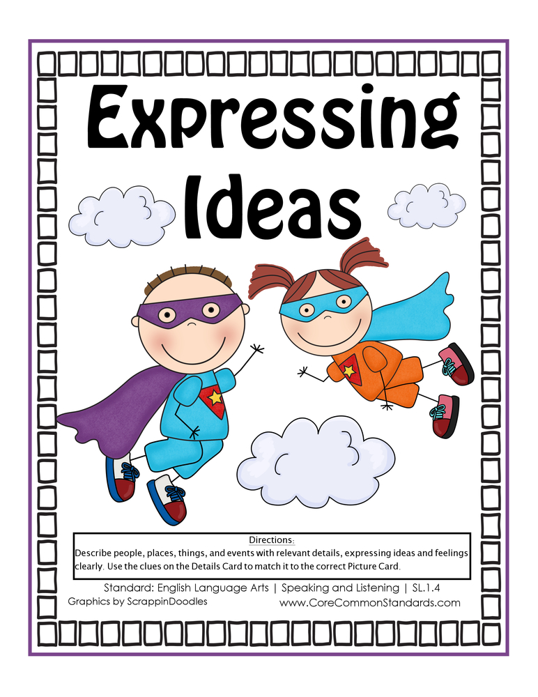 SL.1.4 Common Core Activity by Teach Simple