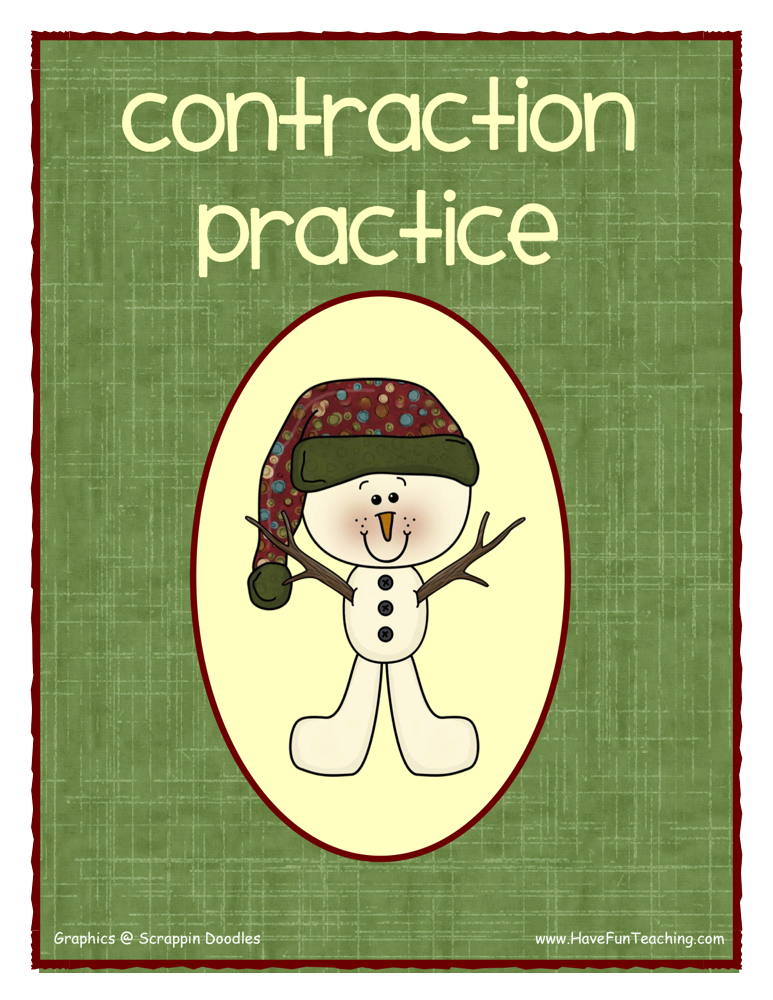 Snowman Contractions Activity by Teach Simple