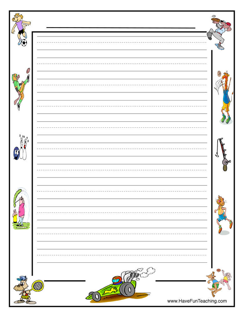 Sports Writing Paper by Teach Simple