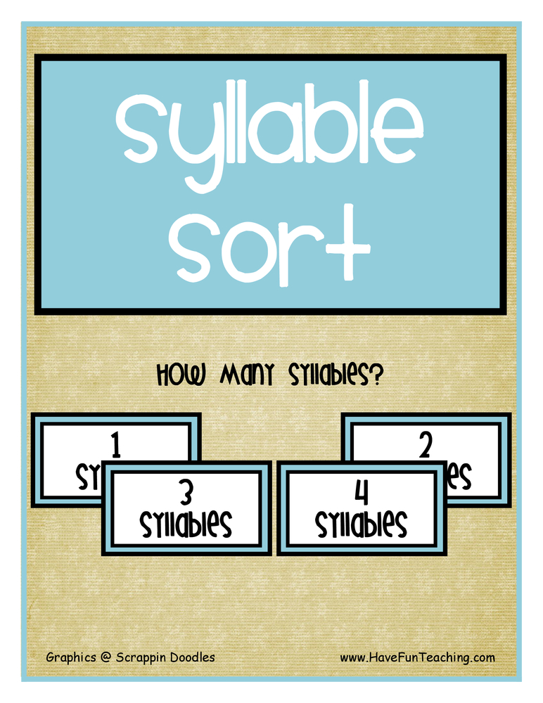 Syllable Sort Activity by Teach Simple