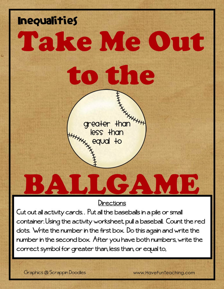 Take Me Out to the Ballgame Inequalities Activity by Teach Simple