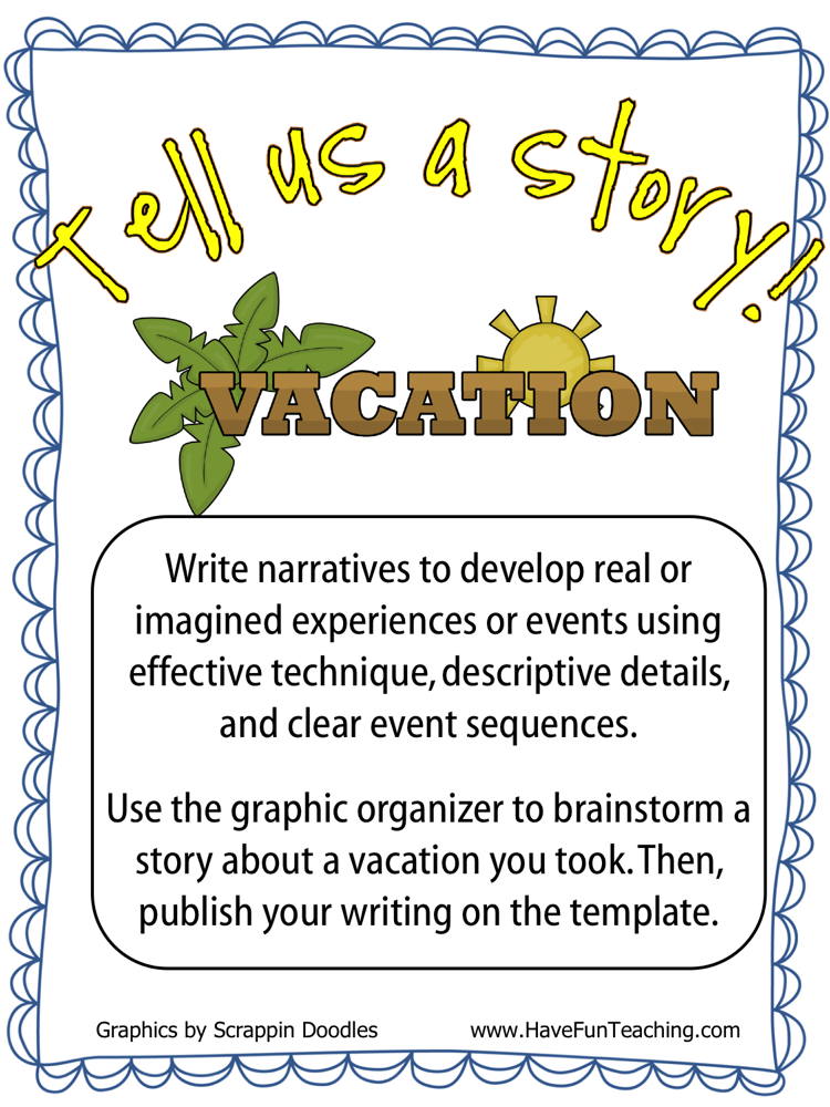 Tell Us a Story Vacation Writing Activity by Teach Simple