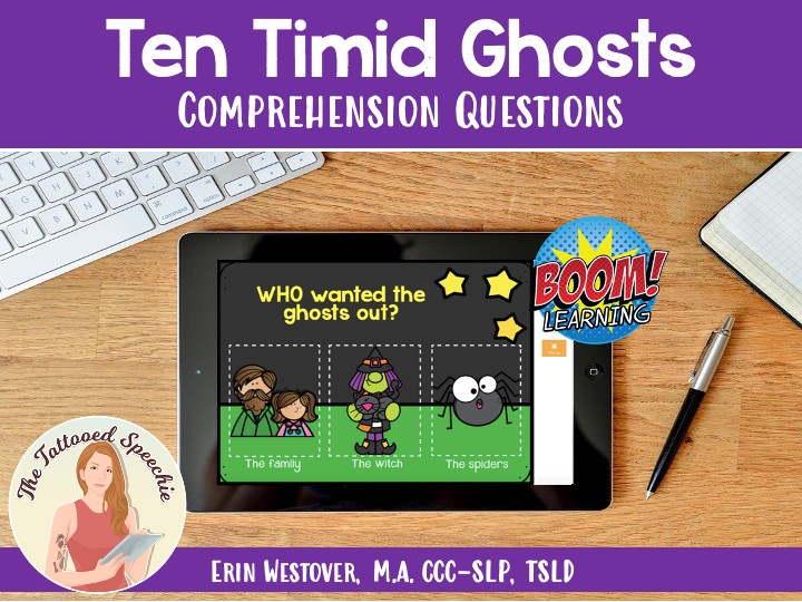 Ten Timid Ghosts WH- Questions - BOOM Cards by Teach Simple