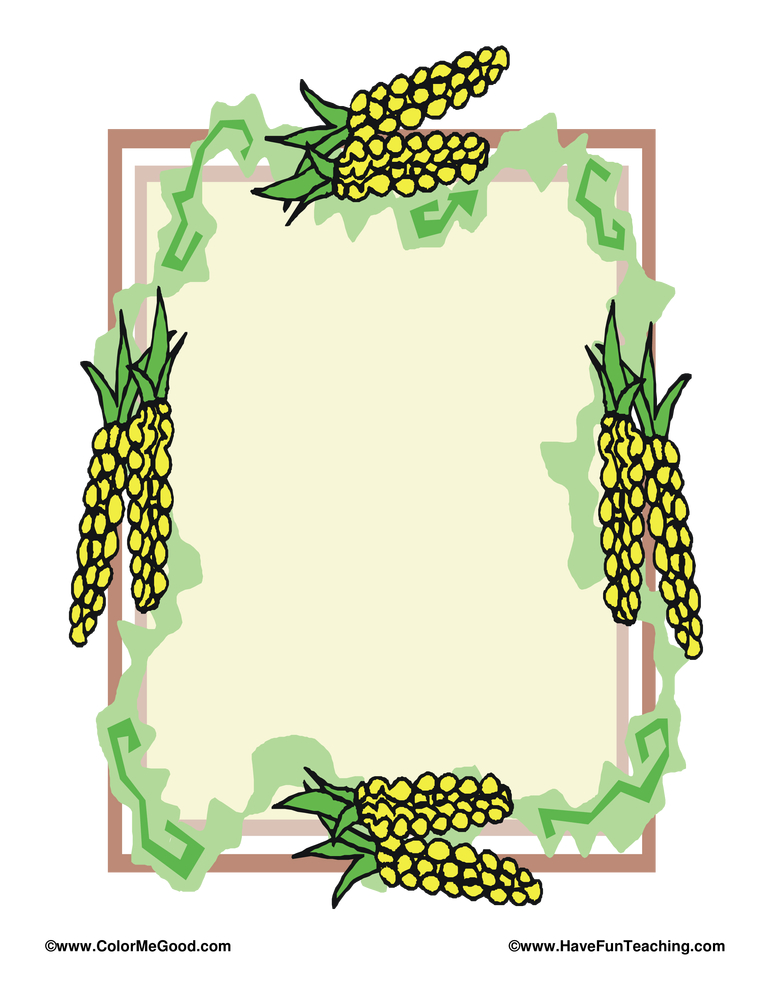 Thanksgiving Corn Writing Paper by Teach Simple