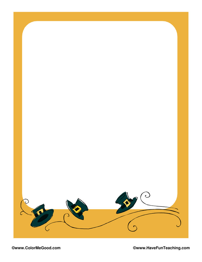 Thanksgiving Pilgrim Hat Border Writing Paper by Teach Simple